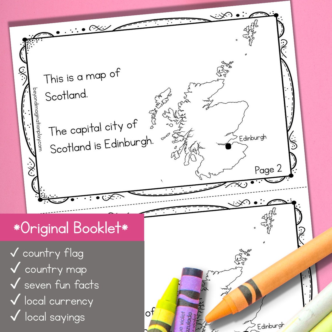 ORIGINAL | Scotland Country Study Printable | Kids Educational Activity ...