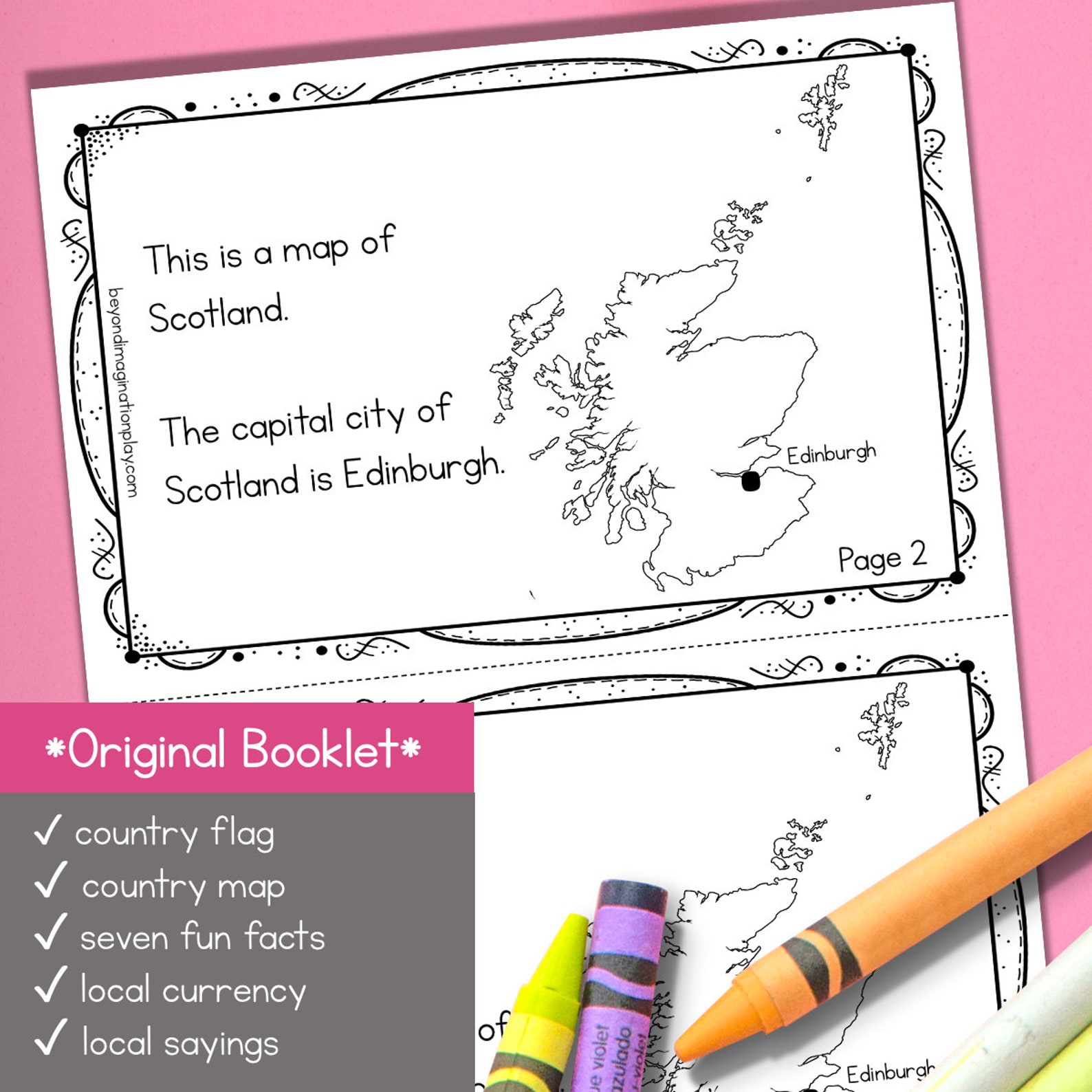 ORIGINAL | Scotland Country Study Printable | Kids Educational Activity ...