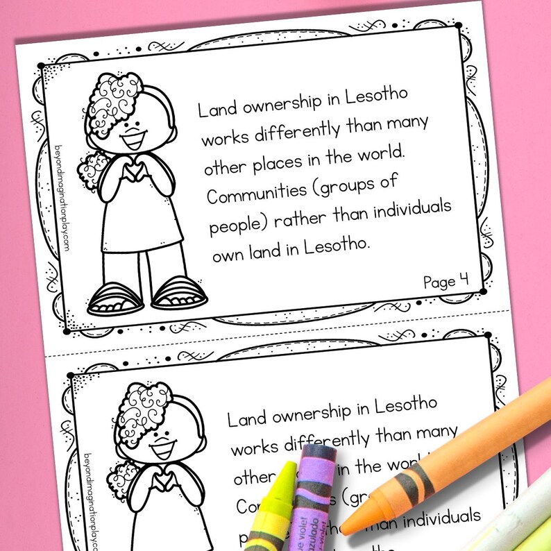 Lesotho Country Study Worksheets | Printable Geography Fun Activities ...