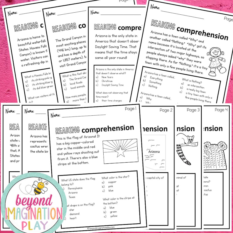 50 States Project | Arizona Facts Activities Worksheets Reading ...