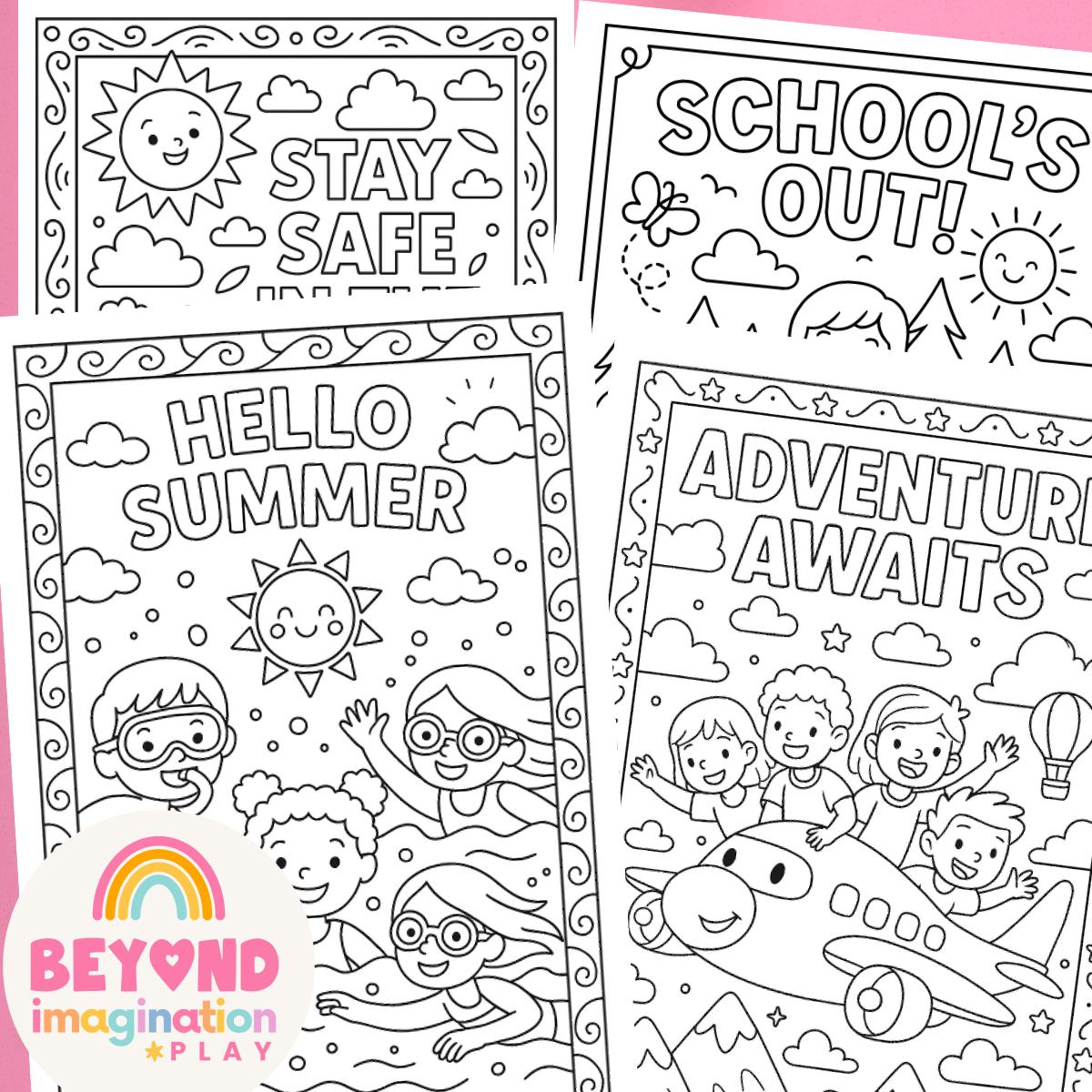 End of School Year Coloring Pages | Summer Fun Printable Activities for ...