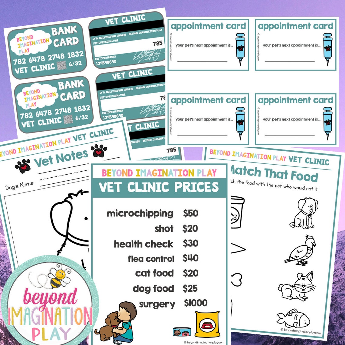 Vet Clinic Play Pretend Printables | Instant Digital Download ...