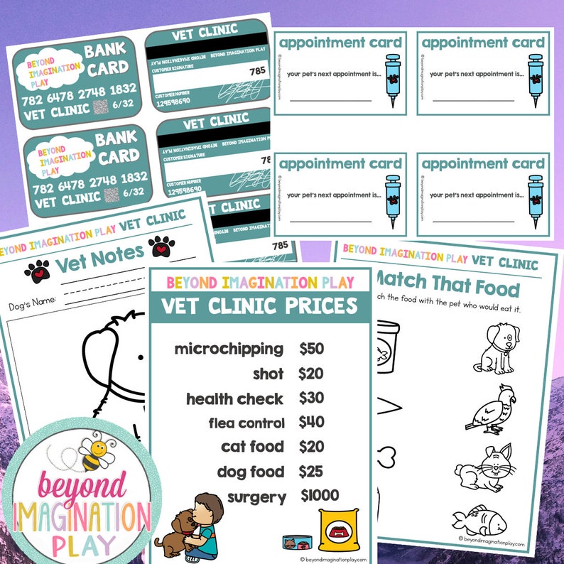 Vet Clinic Play Pretend Printables | Instant Digital Download ...