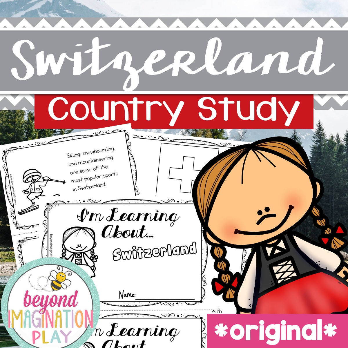 ORIGINAL Switzerland Country Study Instant Digital Download Printable ...