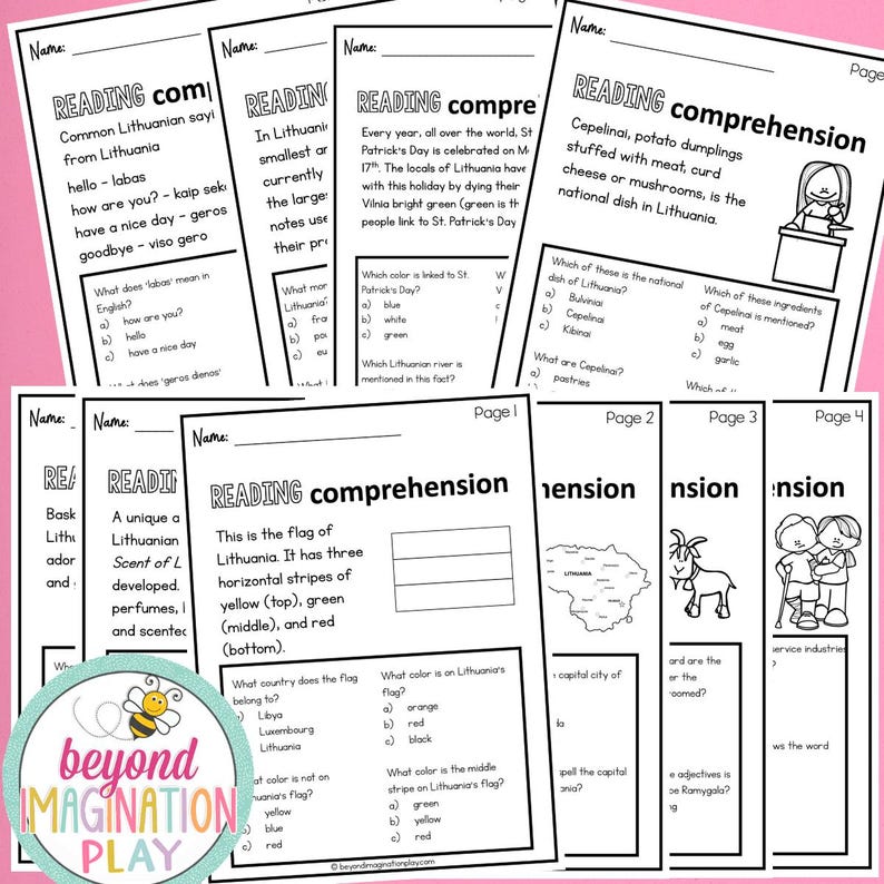 Lithuania Country Study Worksheets | Printable Geography Fun Activities ...