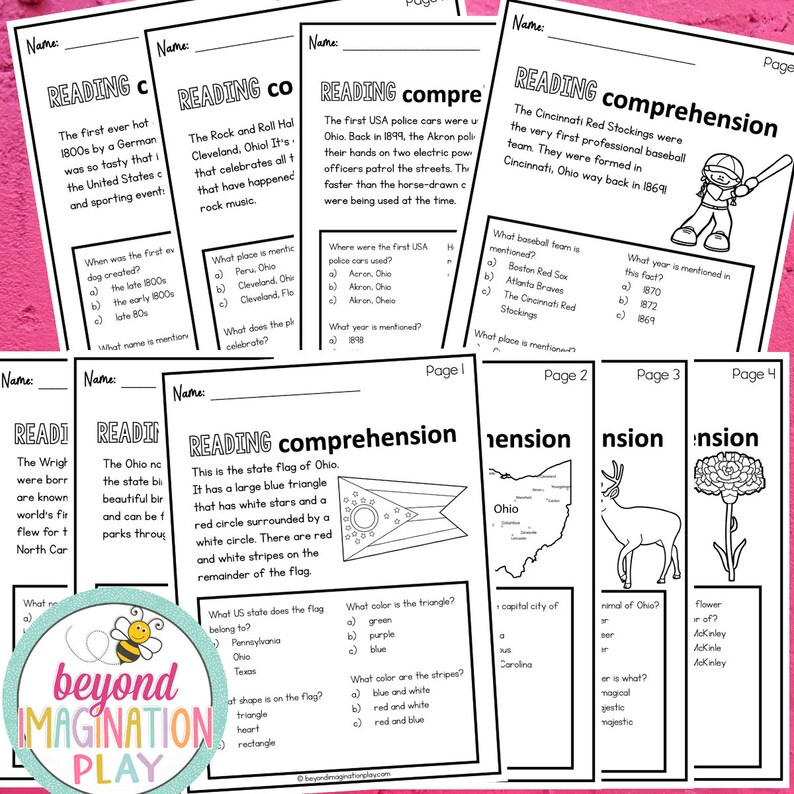 50 States Project | Ohio Facts Activities Worksheets Reading ...