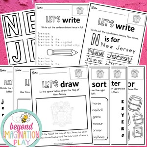50 States Project New Jersey Facts Activities Worksheets Reading ...
