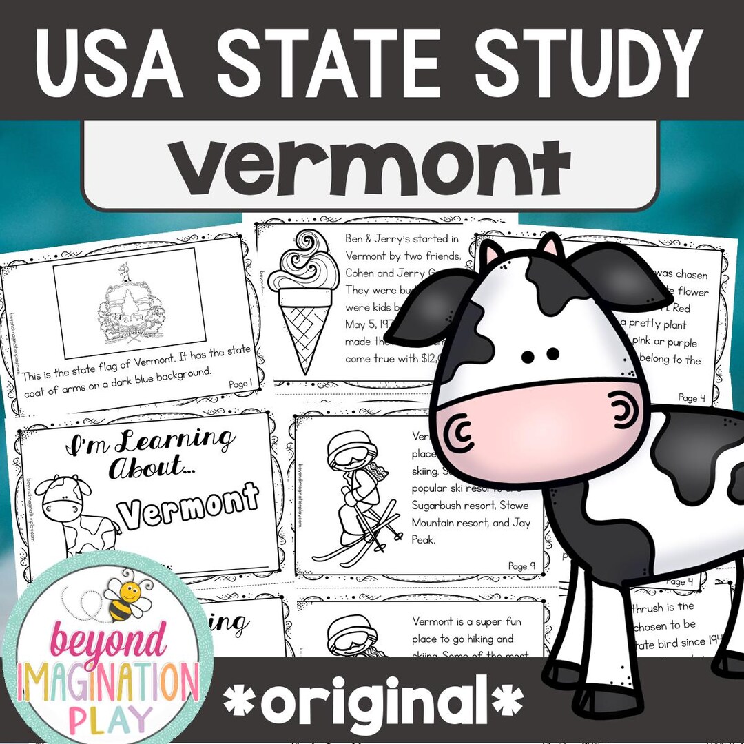 Vermont State Study Worksheets | 50 States Activities for Kids ...