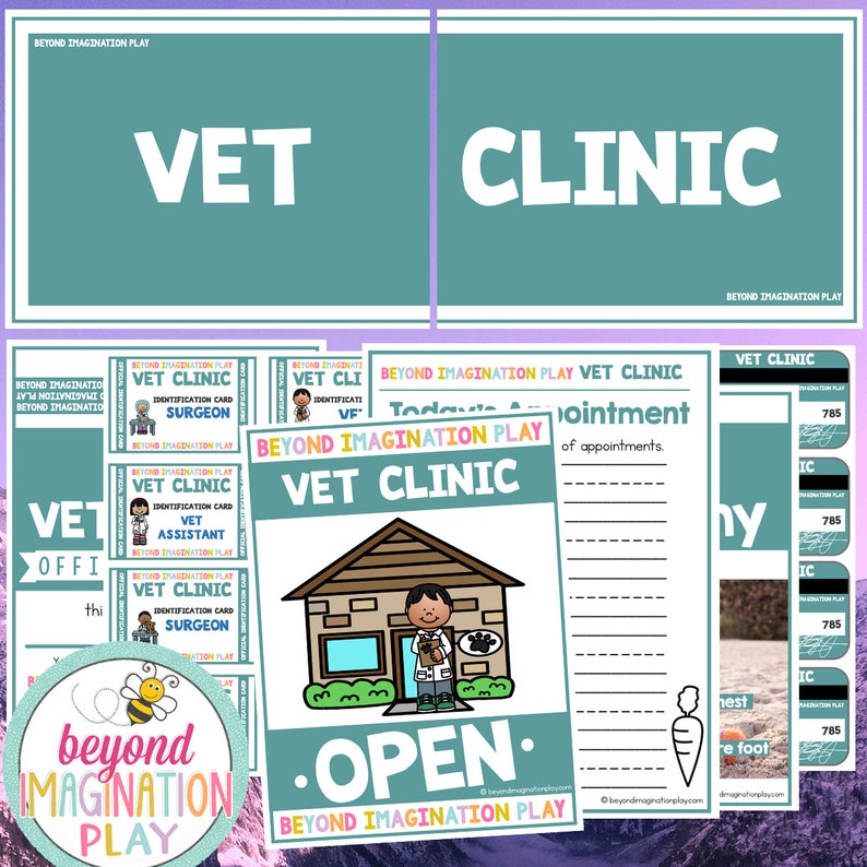 Vet Clinic Play Pretend Printables | Instant Digital Download ...