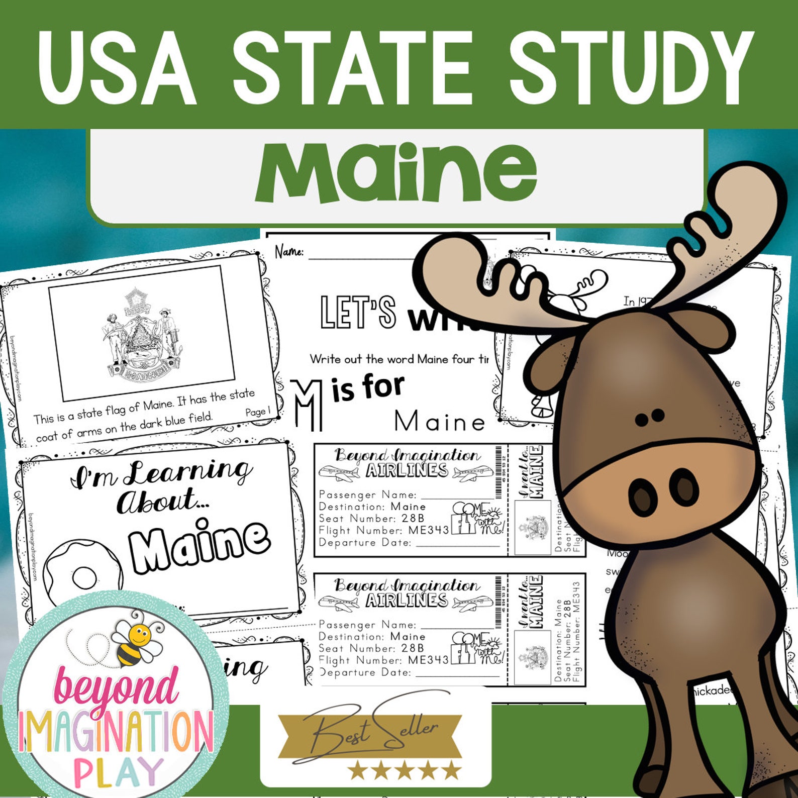 50 States Project | Maine Facts Activities Worksheets Reading ...