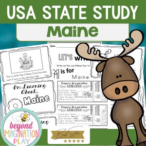 50 States Project | Maine Facts Activities Worksheets Reading ...