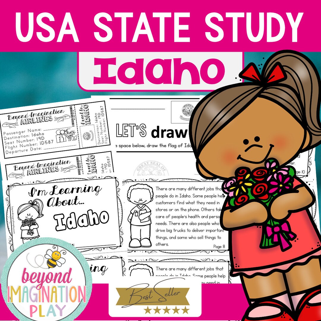 50 States Project | Idaho Facts Activities Worksheets Reading ...