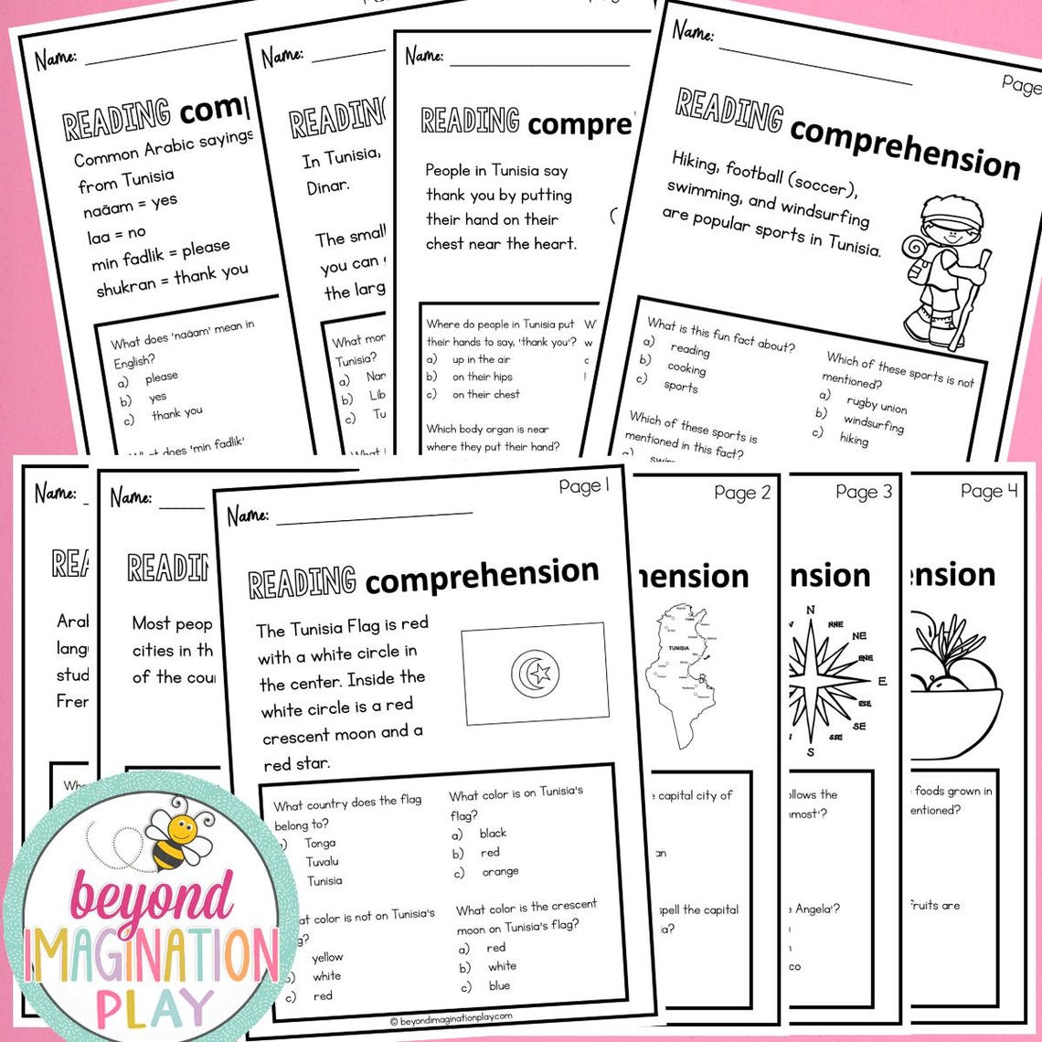 Tunisia Country Study Worksheets | Printable Geography Fun Activities ...
