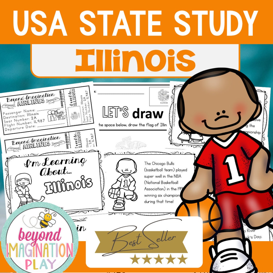 50 States Project | Illinois Facts Activities Worksheets Reading ...