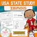 50 States Project Illinois Facts Activities Worksheets Reading ...
