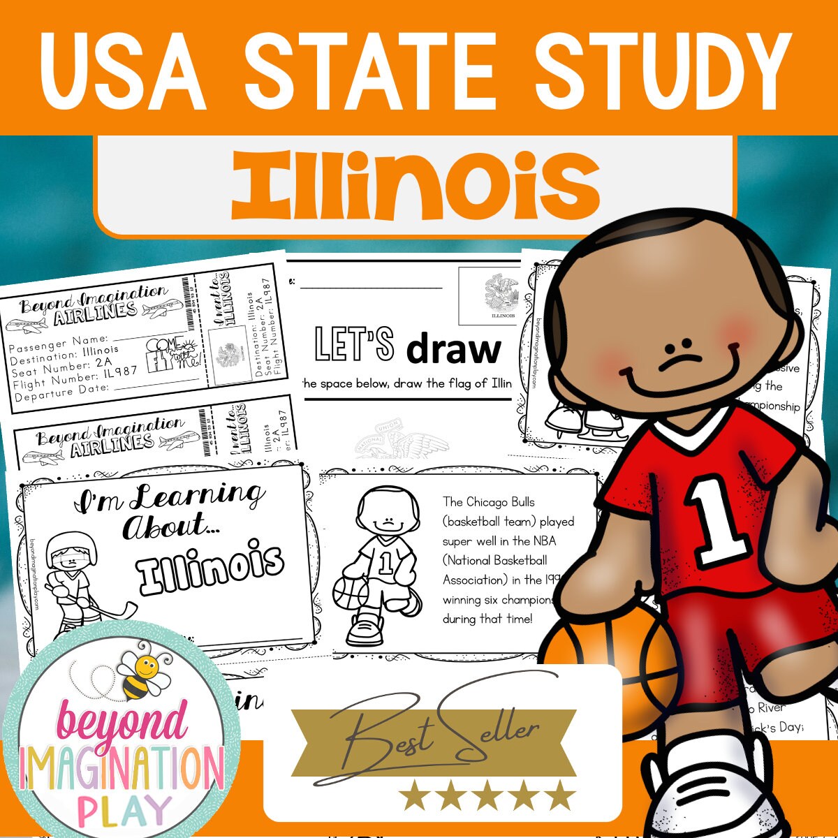 50 States Project Illinois Facts Activities Worksheets Reading ...