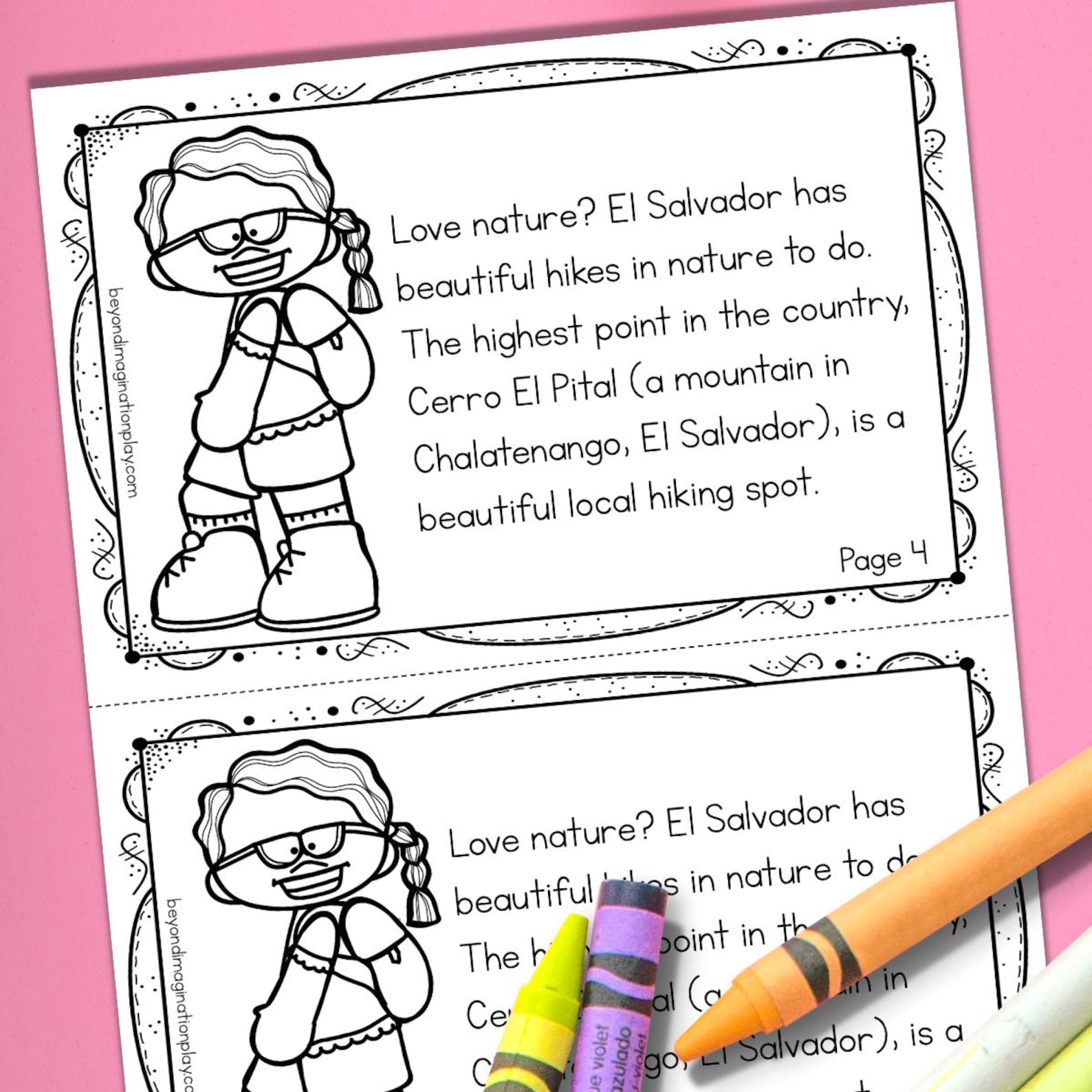 El Salvador Country Study Worksheets | Printable Geography Fun ...