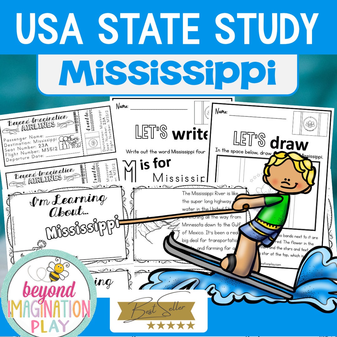 50 States Project | Mississippi Facts Activities Worksheets Reading ...