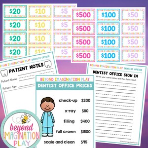 Dentist Office Play Pretend Printables | Instant Digital Download ...