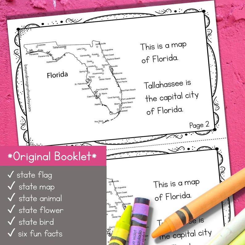 Florida State Study Worksheets | 50 States Activities for Kids ...