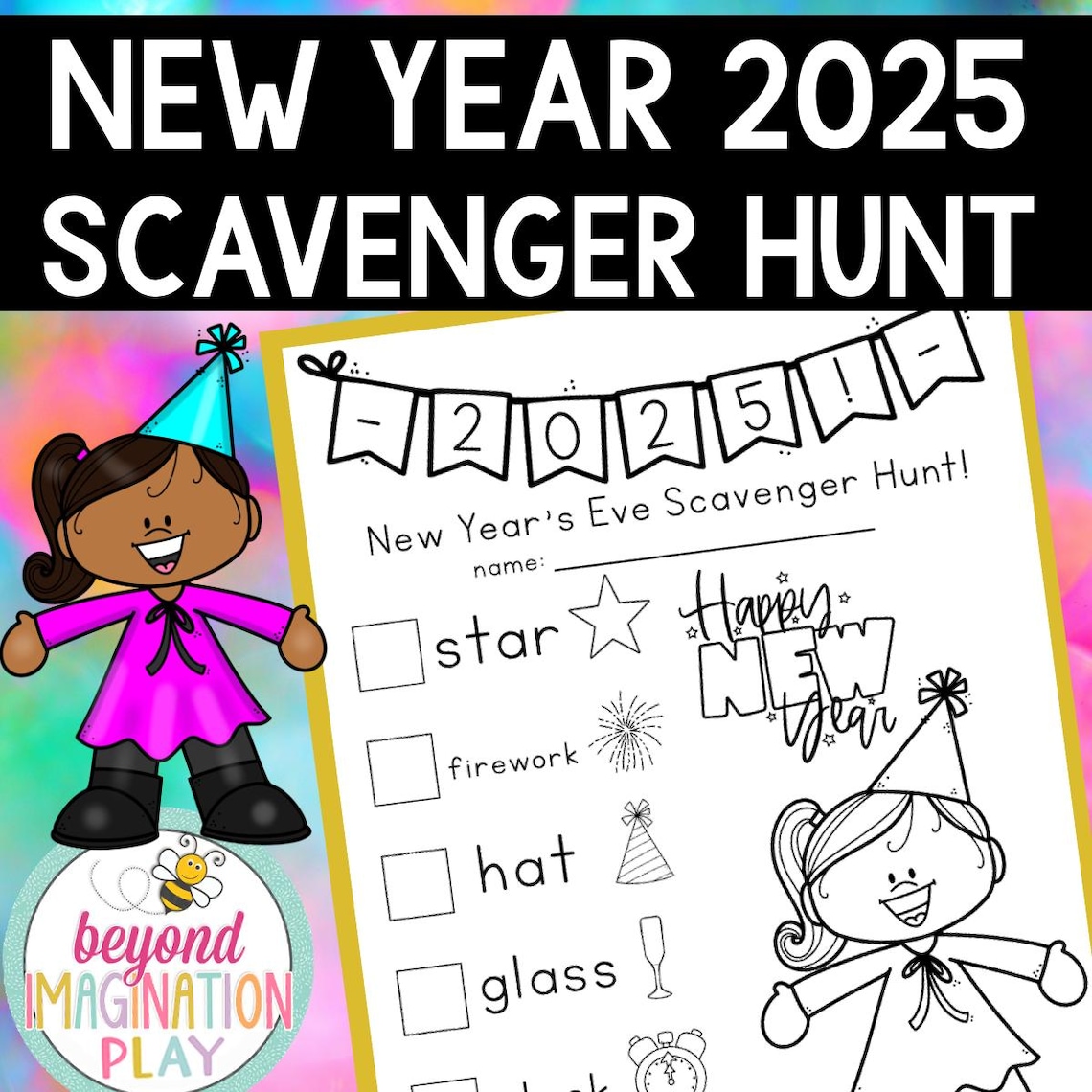 New Years Scavenger Hunt for Kids New Years 2025 Activities | Art ...
