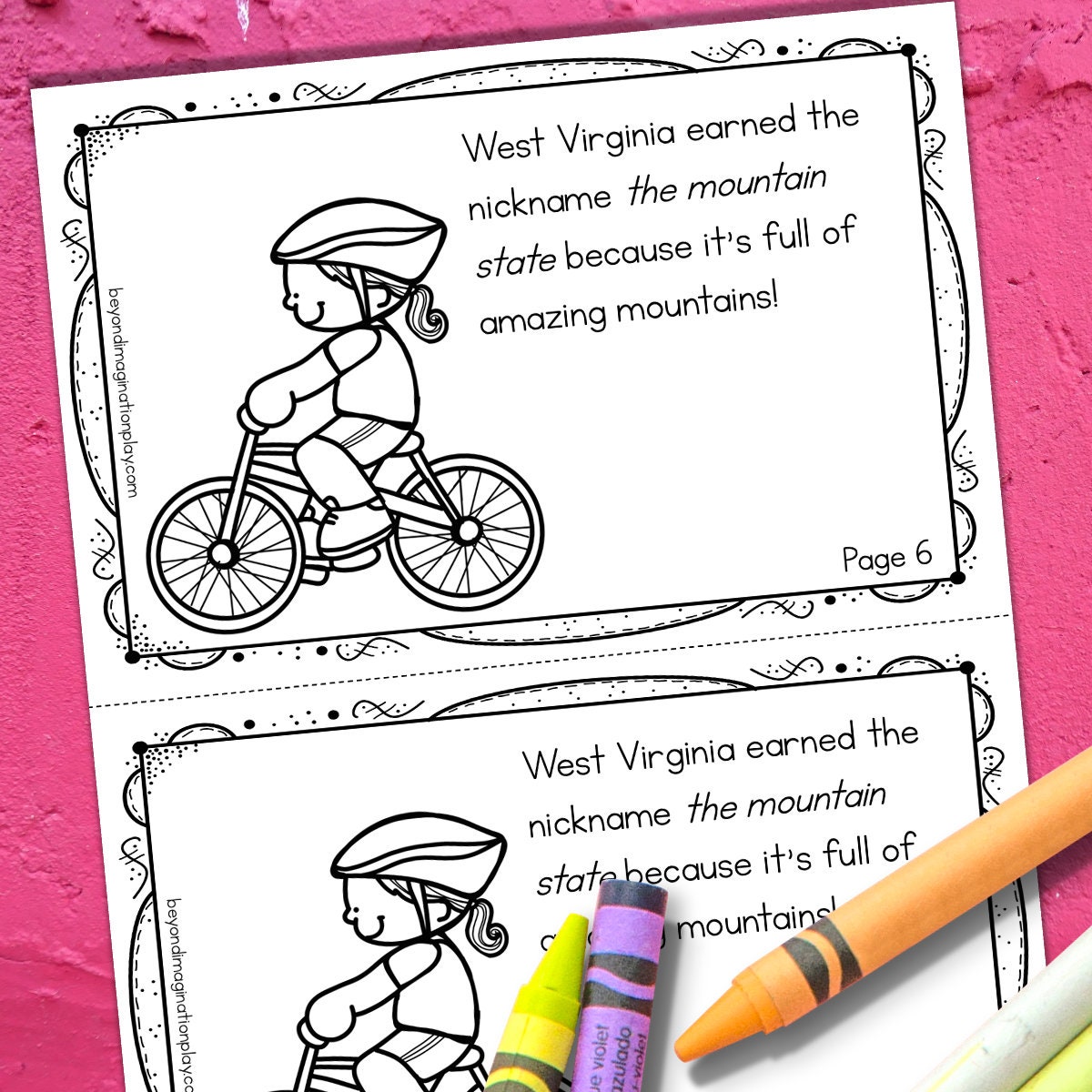 50 States Project | West Virginia Facts Activities Worksheets Reading ...