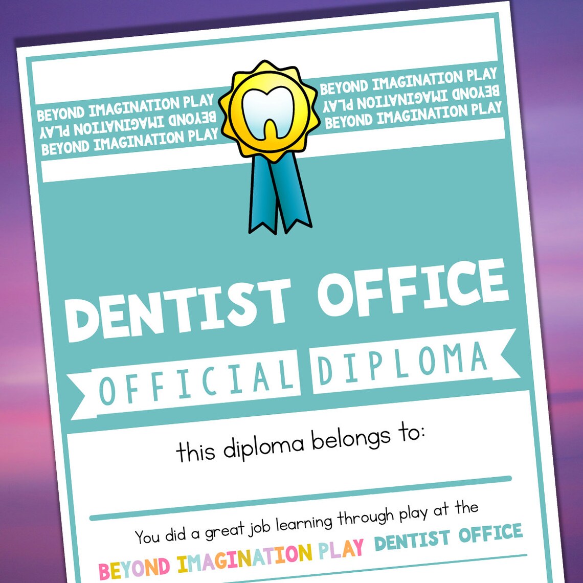 Dentist Office Play Pretend Printables | Instant Digital Download ...