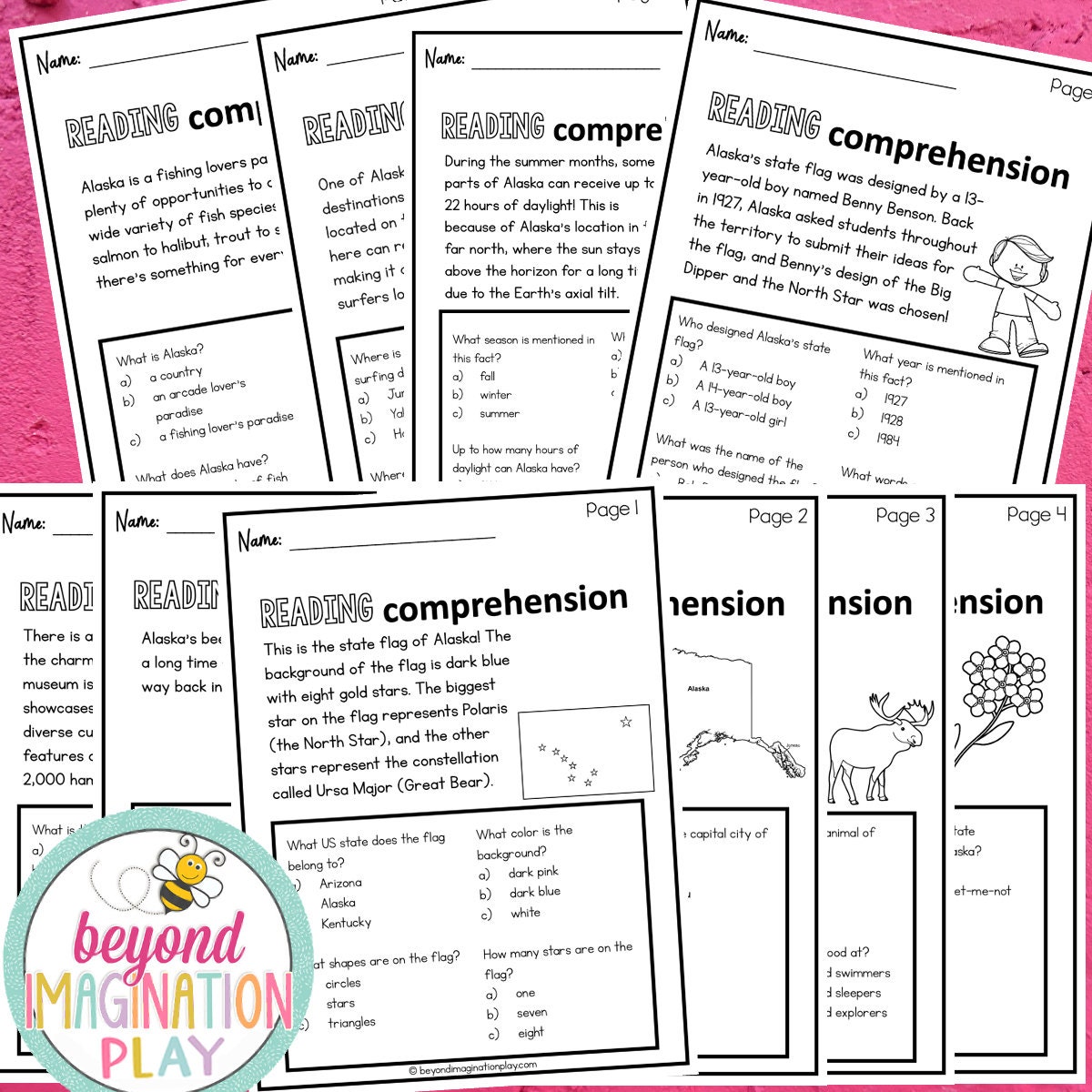 50 States Project | Alaska Facts Activities Worksheets Reading ...