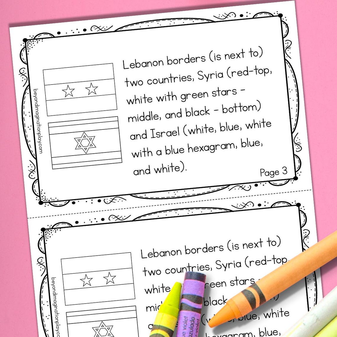 Lebanon Country Study Worksheets | Printable Geography Fun Activities ...