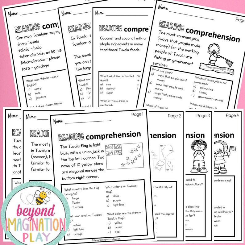 Tuvalu Country Study Worksheets | Printable Geography Fun Activities ...