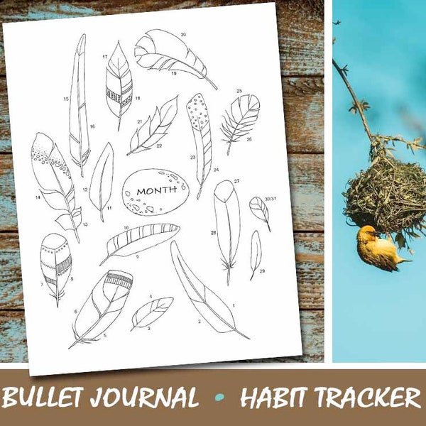 Feather Bullet Journal - Etsy