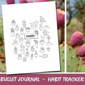 Cactus Themed Habit Tracker/ Motivator for Your Bullet Journal - Etsy