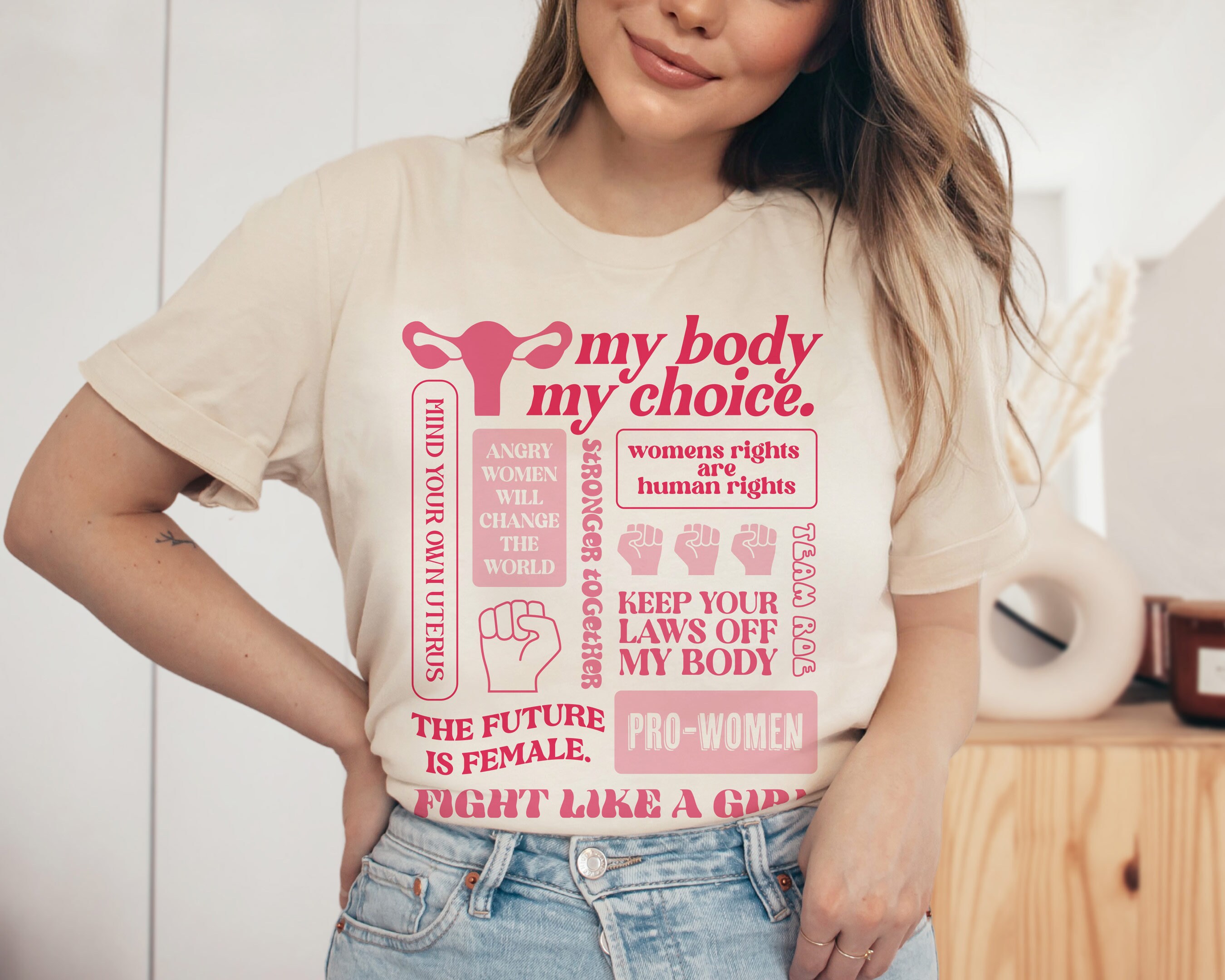 Pink My Body My Choice Shirt Feminist Shirt Pro Choice Shirt Protest ...