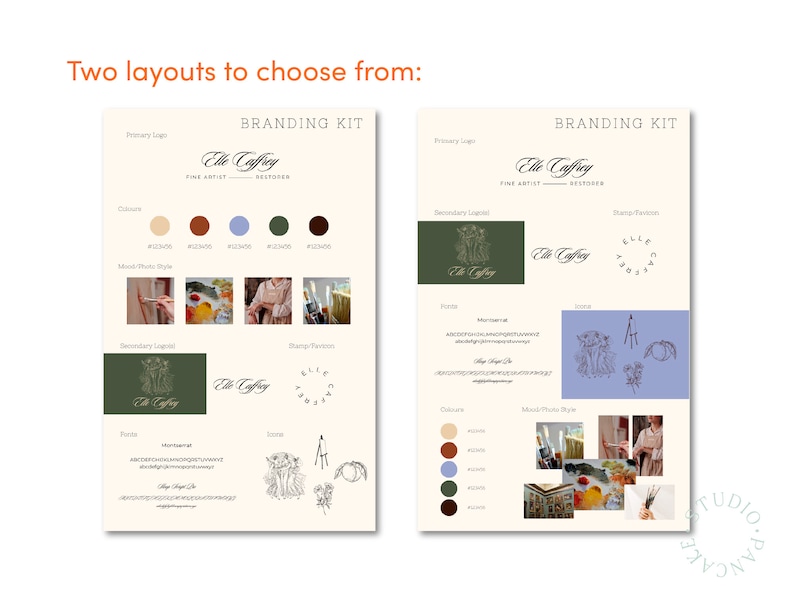 Easy Brand Kit Template | Brand Board Template | Premade Branding Kit 2 ...