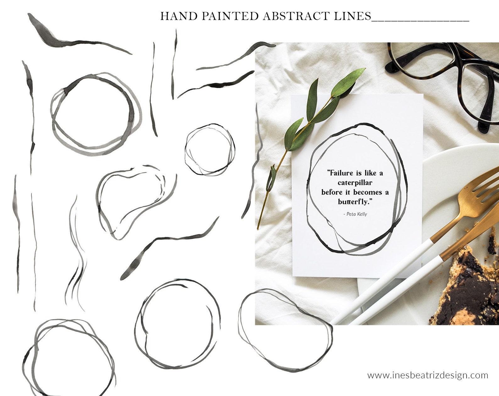 Abstract Shapes Clipart | Watercolor Line Art Clipart | Watercolor ...