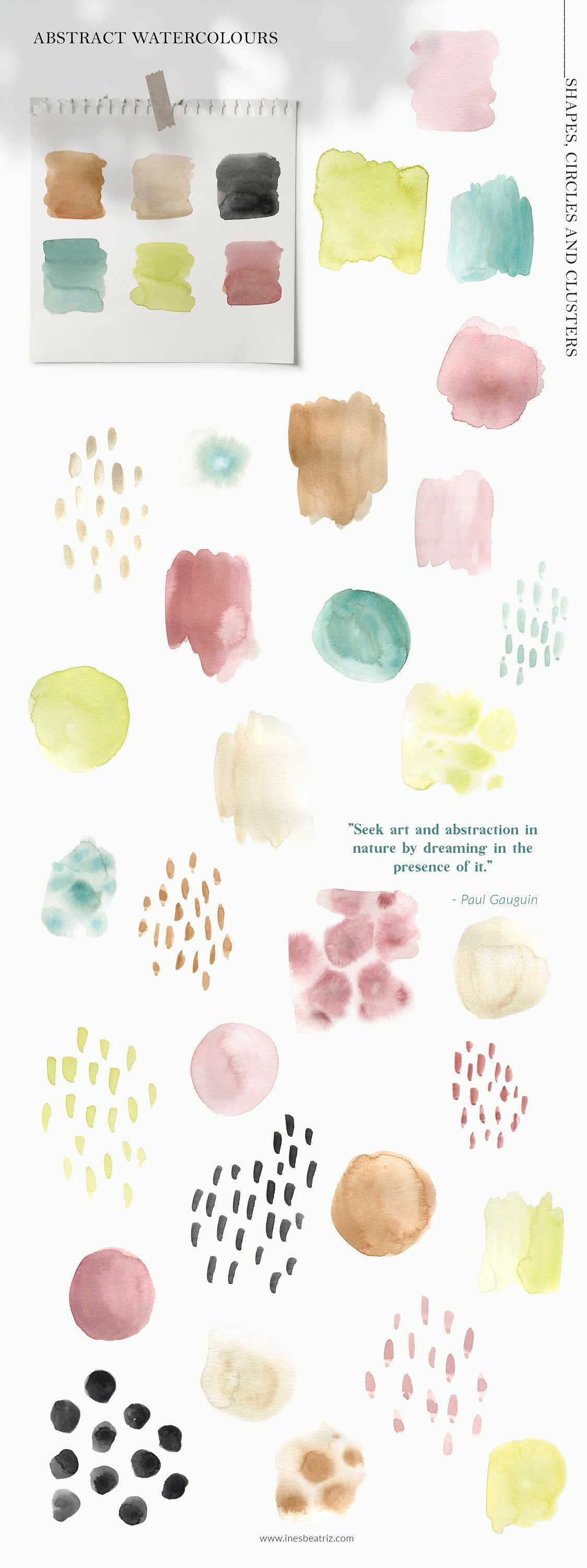 Abstract Shapes Clipart | Watercolor Line Art Clipart | Watercolor ...