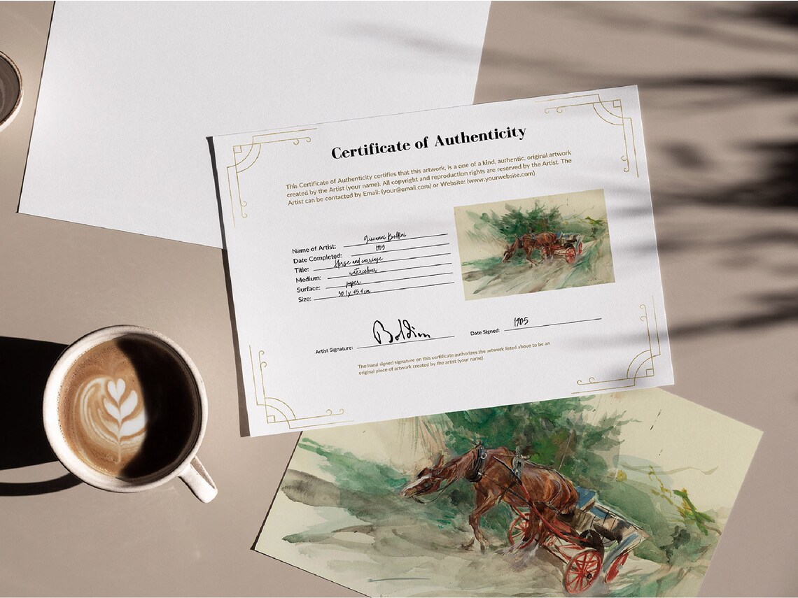 Editable Certificate of Authenticity for Artwork, Certificate of ...