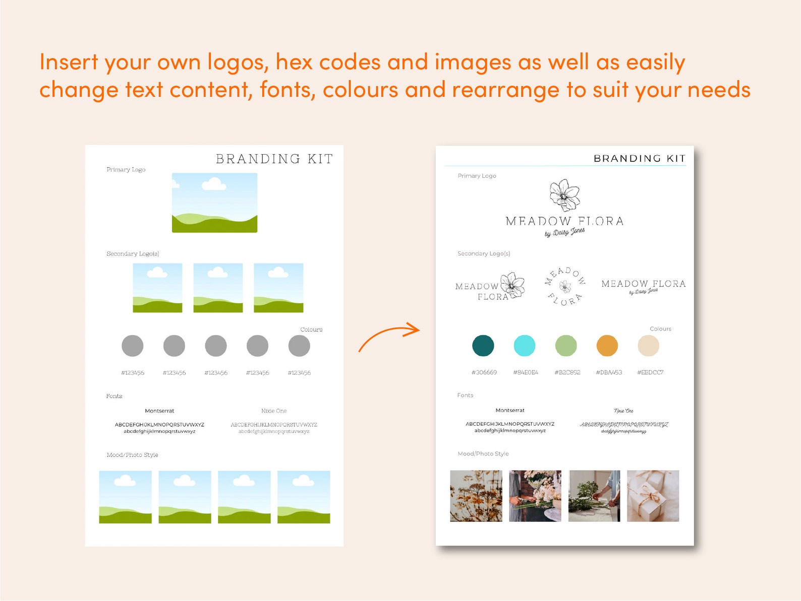 Easy Brand Kit Template | Mini Brand Board Template | Premade Simple ...