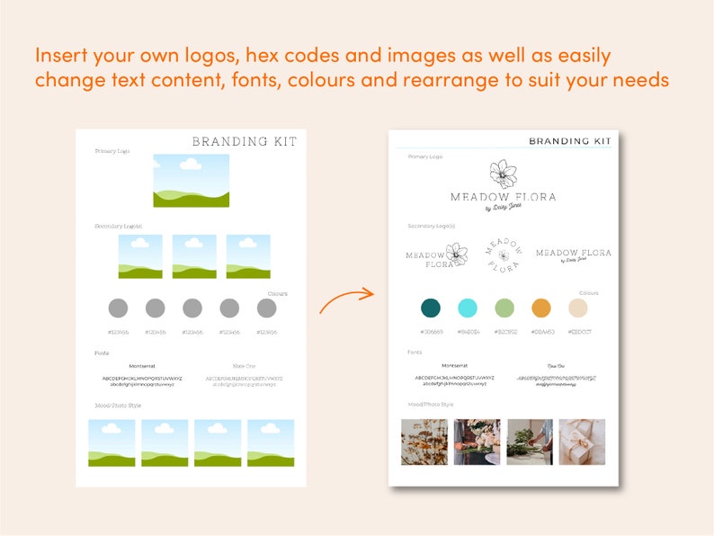 Easy Brand Kit Template | Mini Brand Board Template | Premade Simple ...