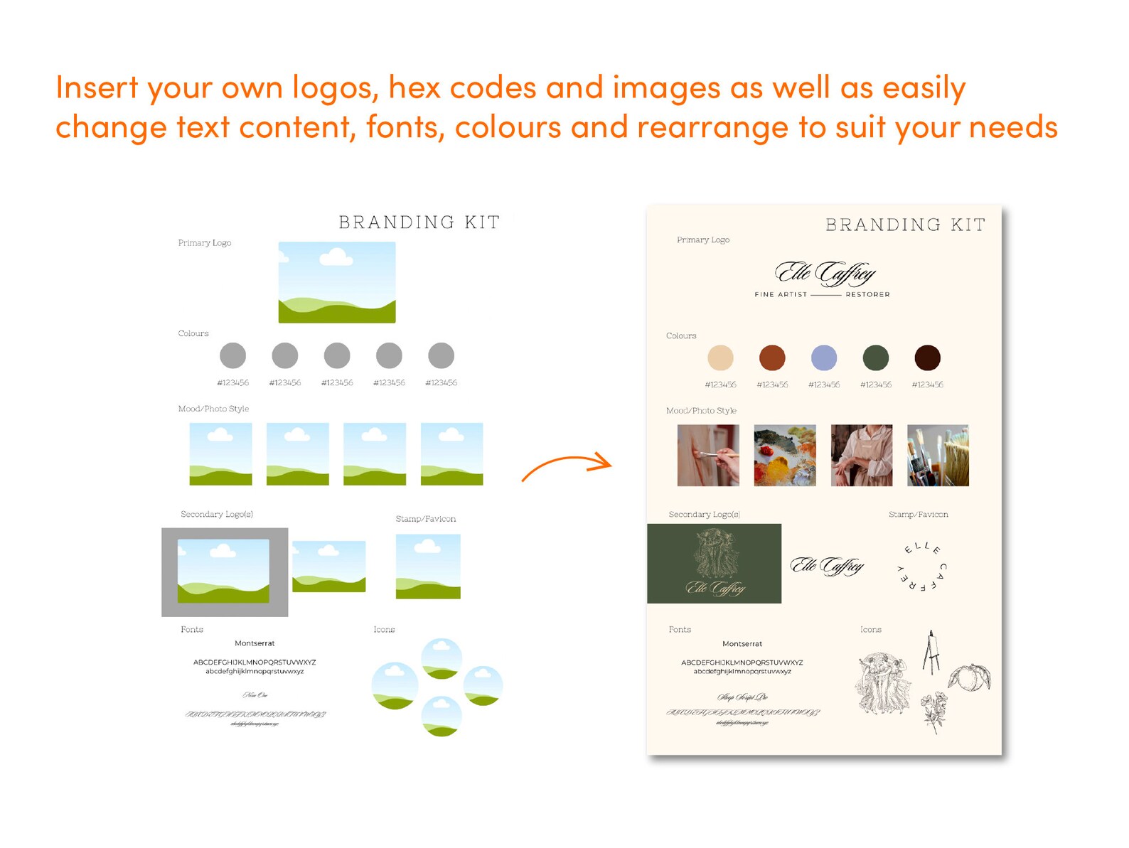 Easy Brand Kit Template | Brand Board Template | Premade Branding Kit 2 ...
