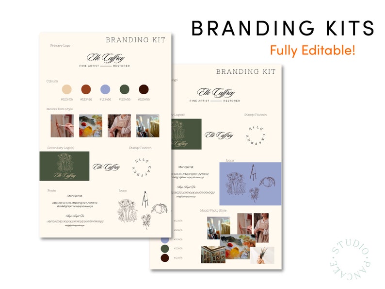 Easy Brand Kit Template | Brand Board Template | Premade Branding Kit 2 ...