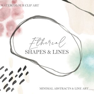 Abstract Shapes Clipart | Watercolor Line Art Clipart | Watercolor ...
