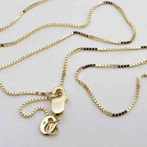 14k Solid Yellow Gold Shiny Box Chain Necklace 13 14k Solid Yellow Gold Shiny Box Chain Necklace 13