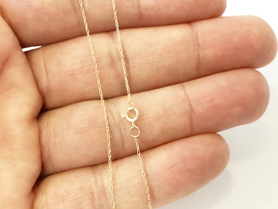 14K Real Yellow Gold Twisted Rope Link Necklace Pendant Chain - Etsy
