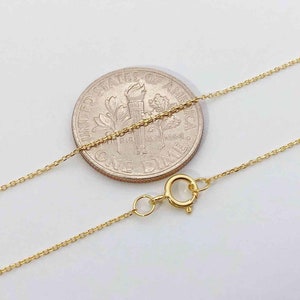 Cable Chain 14k Solid Yellow Gold 16" 18" 20" - 0.7mm - Dainty ...