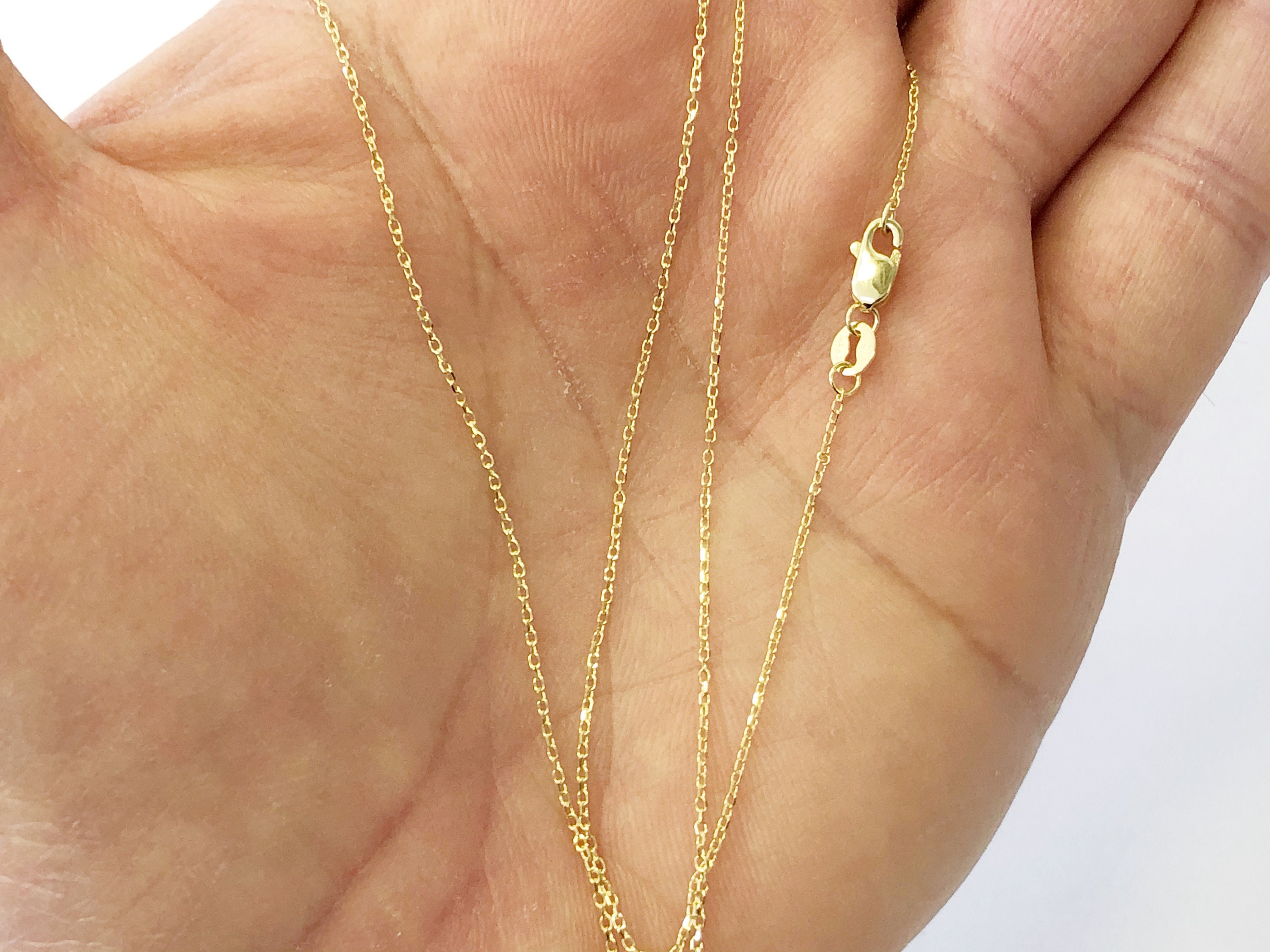 Cable Chain 14k Solid Yellow Gold 16 18 20 - Etsy