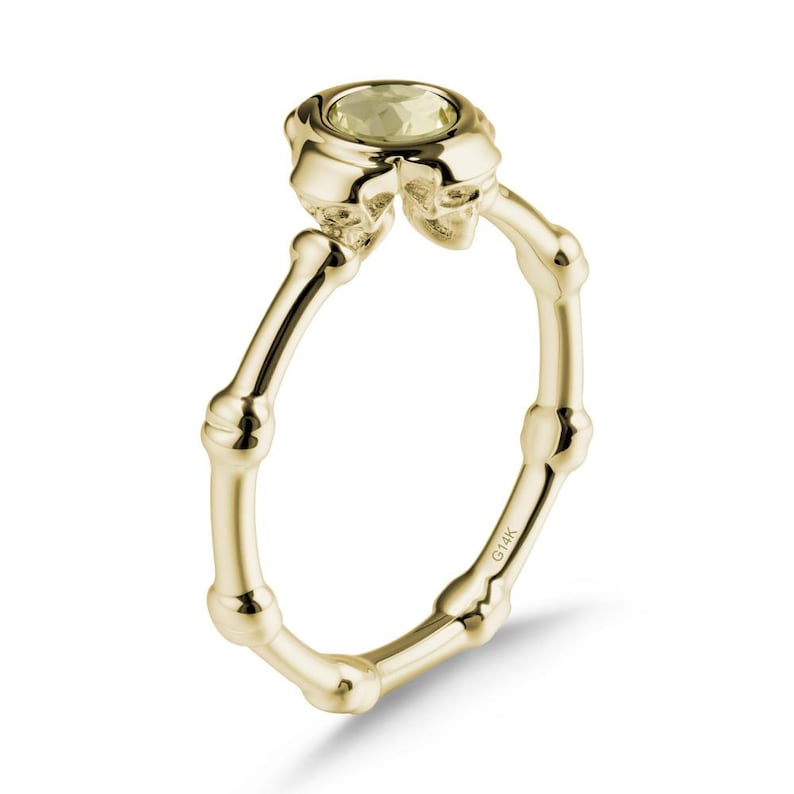Gothic Lemon Quartz Engagement Ring Unique Skull Bone Till Death ...