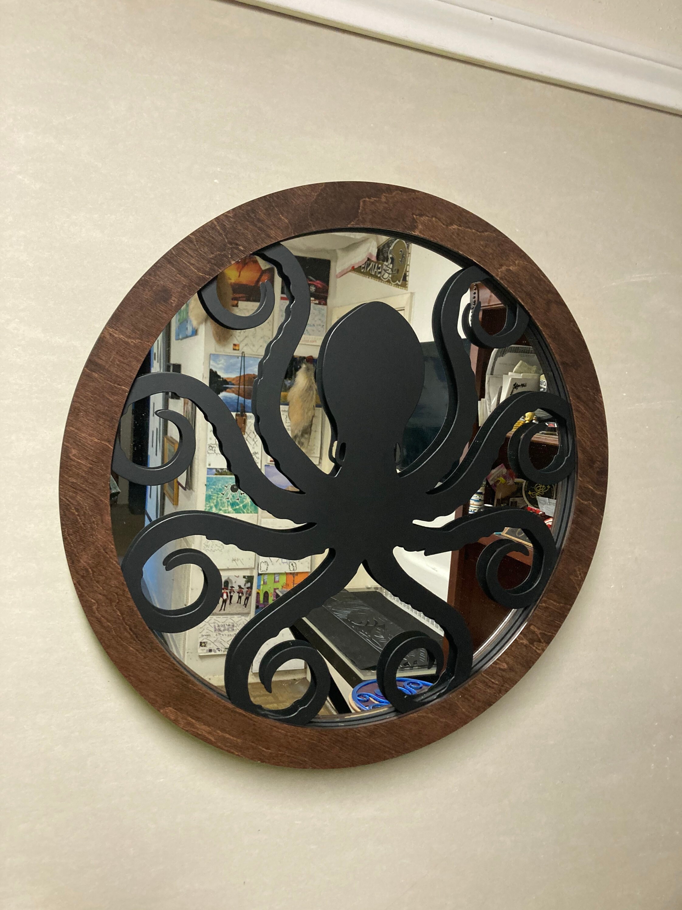 Octopus Wall Mirrors / Wall Art / Sculpture/ Mirror Art / LED Art / LED ...