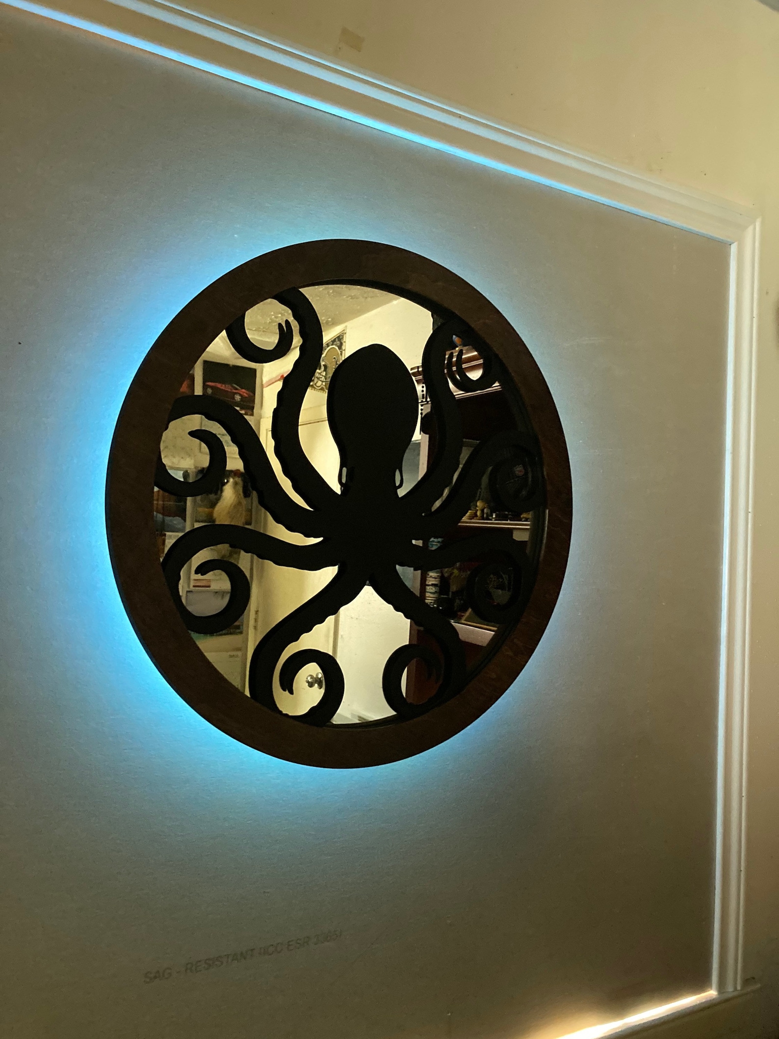 Octopus Wall Mirrors / Wall Art / Sculpture/ Mirror Art / LED Art / LED ...