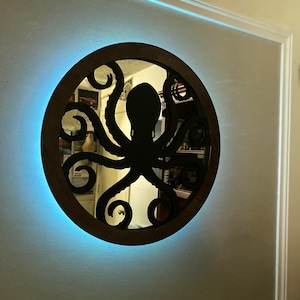 Octopus Wall Mirrors / Wall Art / Sculpture/ Mirror Art / LED Art / LED ...
